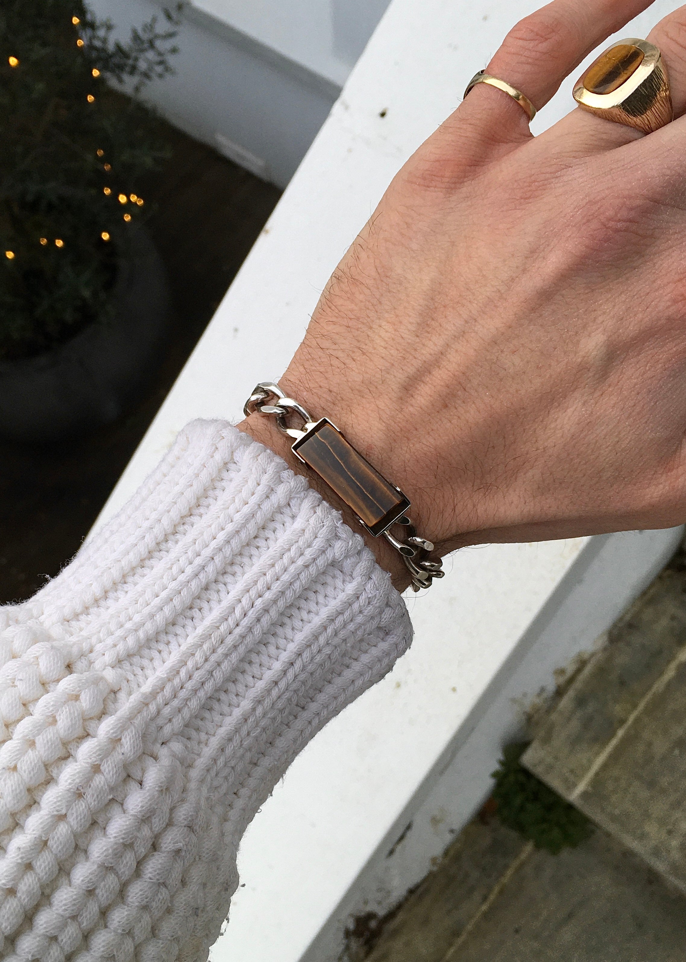 1970s Tiger’s Eye Curb – SeaSickSilver